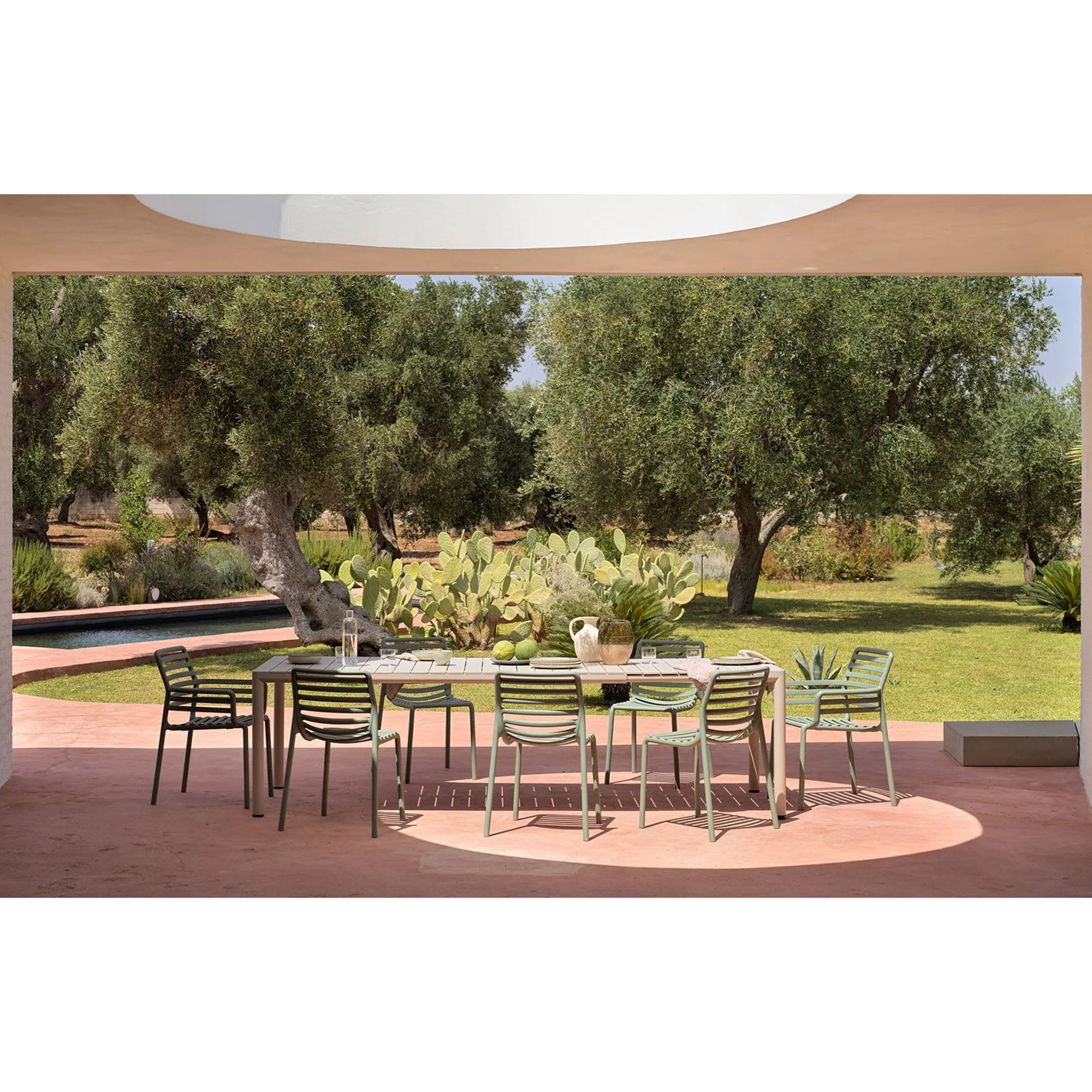 Bộ bàn ghế ăn ngoài trời mở rộng TEVERE 211-275 / Doga – houzzy.com